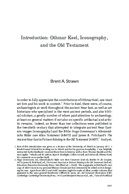 (PDF) Introduction: Othmar Keel, Iconography, and the Old Testament