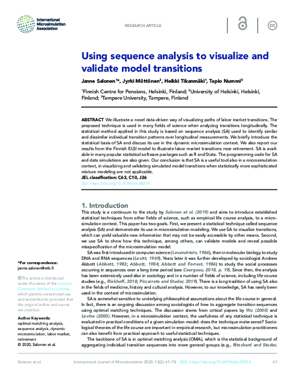 (PDF) Using sequence analysis to visualize and validate model transitions