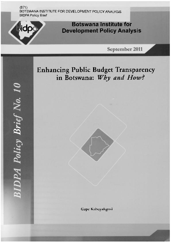 (PDF) Enhancing Public Budget Transparency in Botswana