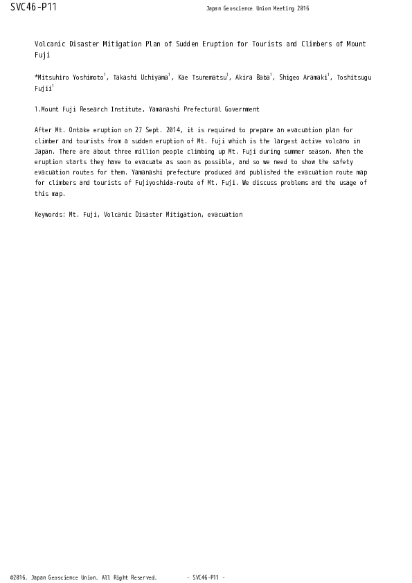 (PDF) Volcanic Disaster Mitigation Plan of Sudden Eruption for Tourists ...