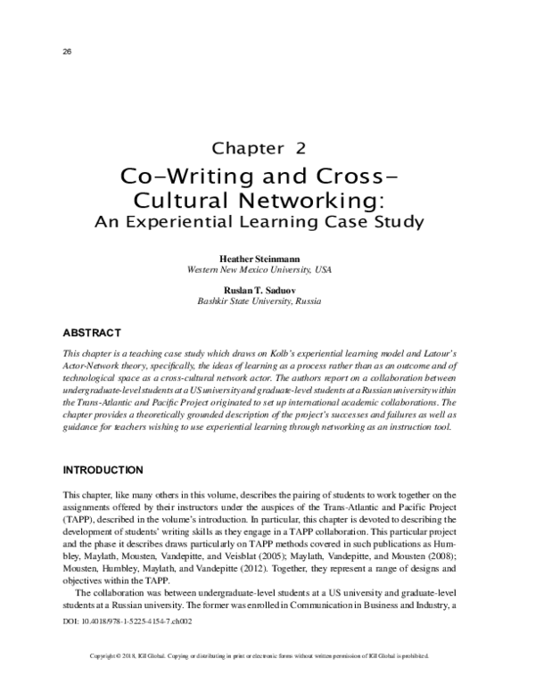(PDF) Co-Writing and Cross-Cultural Networking | Ruslan Saduov ...