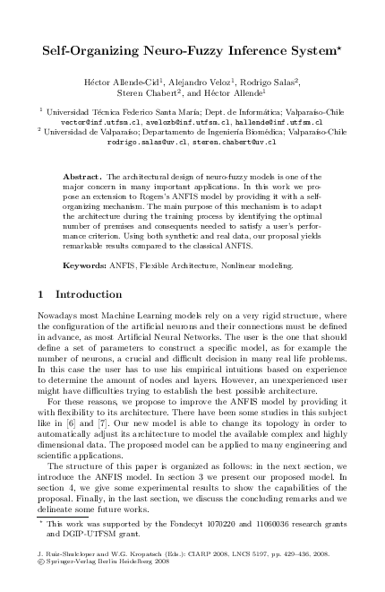 (PDF) Self-Organizing Neuro-Fuzzy Inference System