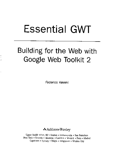(PDF) Essential GWT: Building for the Web with Google Web Toolkit 2