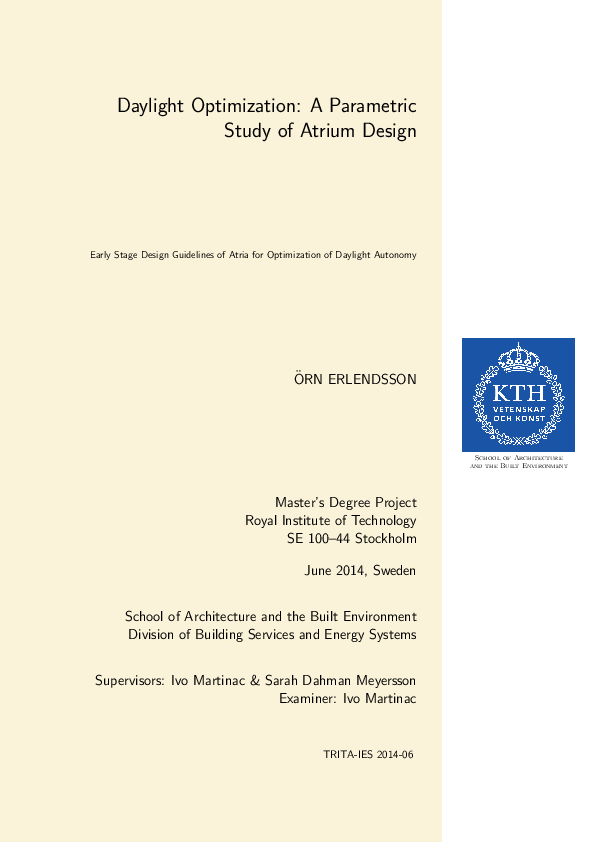 (PDF) Daylight Optimization - A Parametric Study of Atrium Design ...