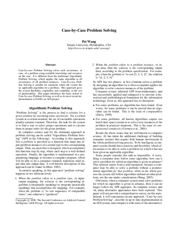 (PDF) Case-by-Case Problem Solving