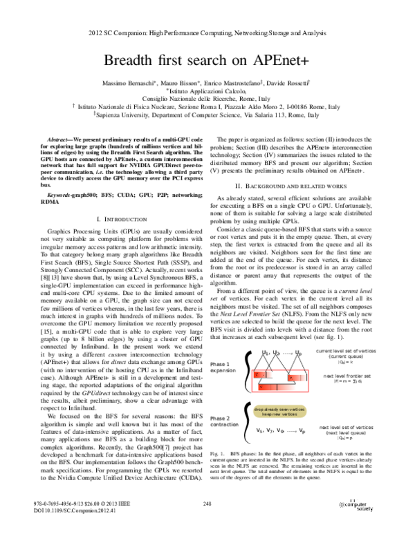 (PDF) Breadth first search on APEnet+ (PDF) Breadth first search on APEnet+