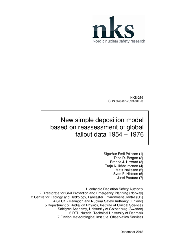(PDF) NKS-269, New simple deposition model based on reassessment of ...