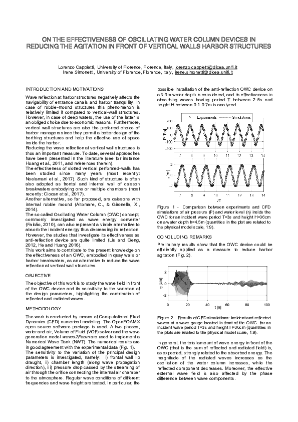 (PDF) On the Effectiveness of Oscillating Water Column Devices in Reducing the Agitation in ...