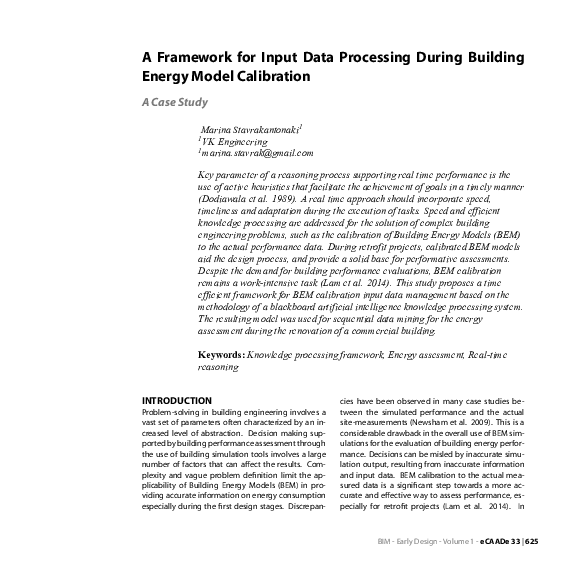 Pdf A Framework For Input Data Processing During Building Energy Model Calibration A Case
