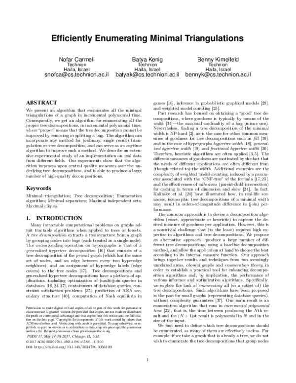 (PDF) Efficiently Enumerating Minimal Triangulations