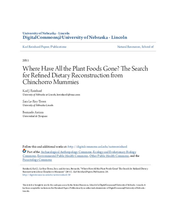 (PDF) Where Have All the Plant Foods Gone? The Search for Refined ...