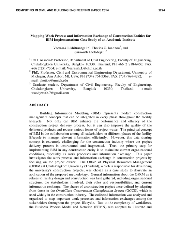 (PDF) Mapping Work Process and Information Exchange of Construction ...