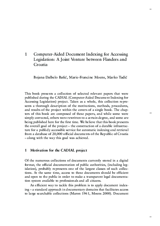 (PDF) Computer-aided document indexing for accessing legislation: a joint venture between ...