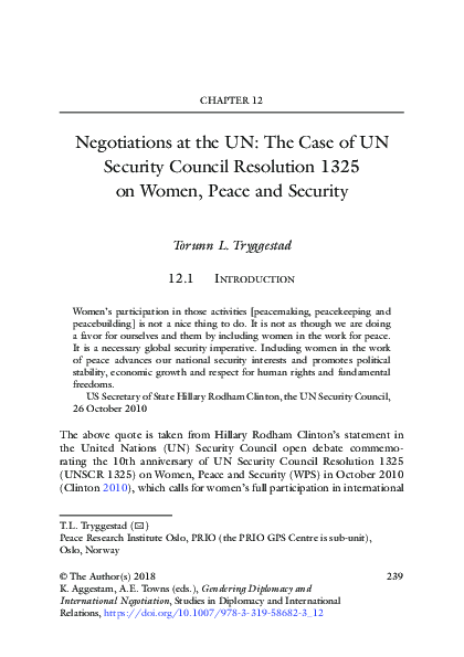 (PDF) Negotiations at the UN: The Case of UN Security Council ...