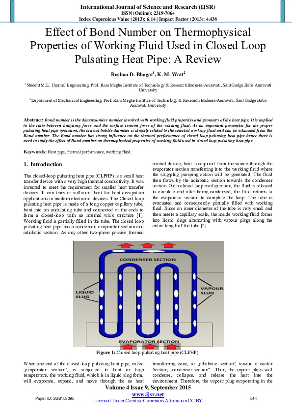 (PDF) Effect of Bond Number on Thermophysical Properties of Working Fluid Used in Closed Loop ...