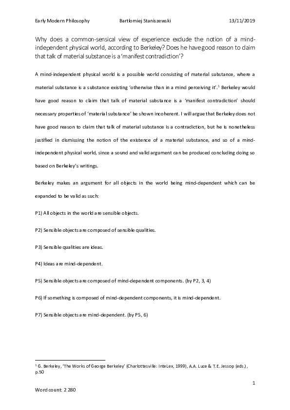 (PDF) Berkeley's Immaterialism