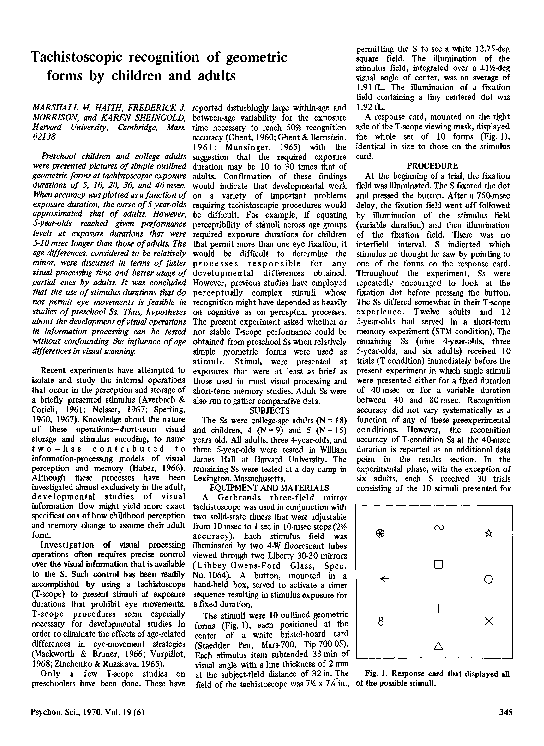 (PDF) Tachistoscopic recognition of geometric forms by children and adults