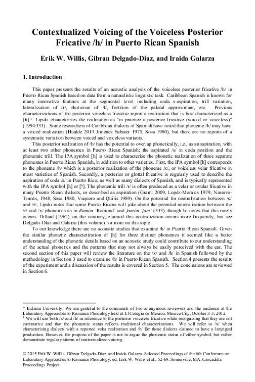 (PDF) Contextualized Voicing of theVoiceless Posterior Fricative /h/ in ...