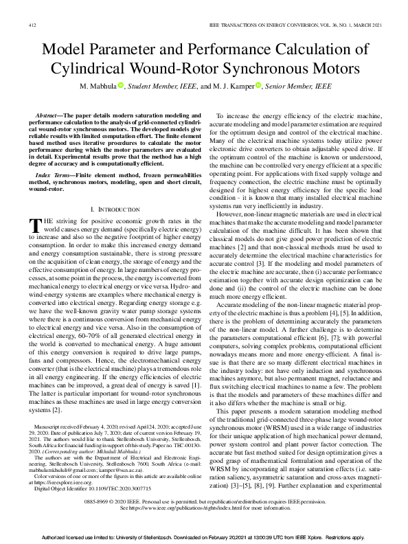 (PDF) Model Parameter and Performance Calculation of Cylindrical Wound ...