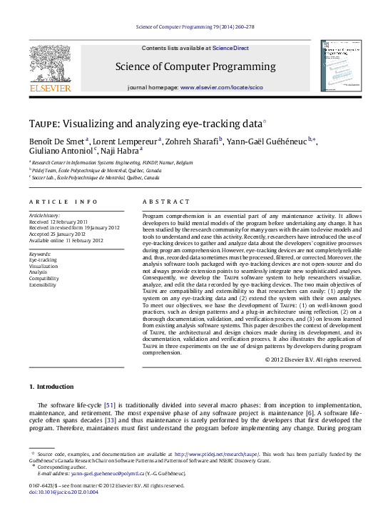 (PDF) Taupe: Visualizing and analyzing eye-tracking data