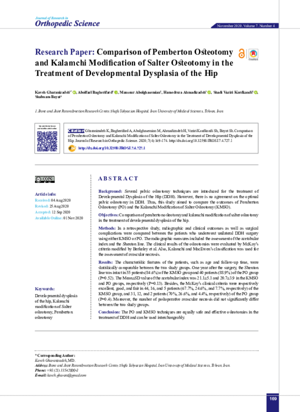 (PDF) Research Paper: Comparison of Pemberton Osteotomy and Kalamchi ...