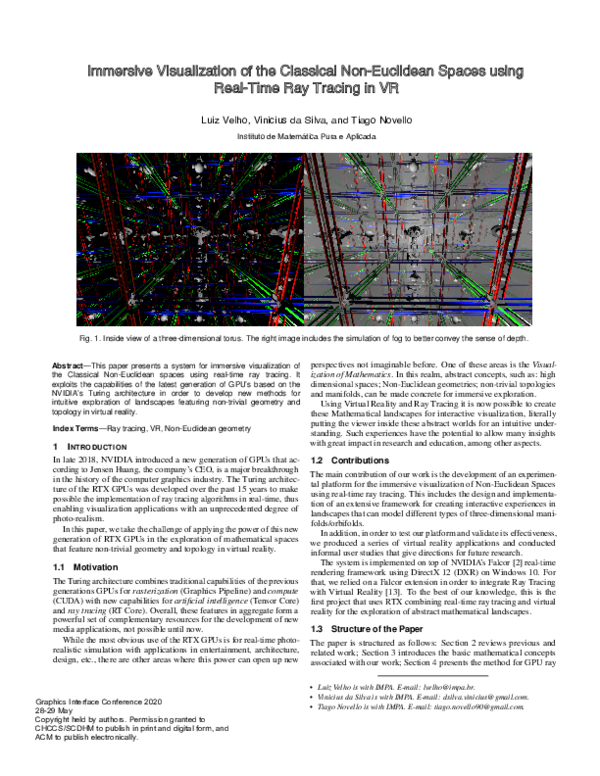 (PDF) Immersive Visualization of the Classical Non-Euclidean Spaces using Real-Time Ray Tracing ...