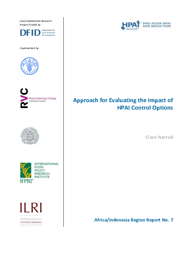 (PDF) Approach for Evaluating the Impact of HPAI Control Options