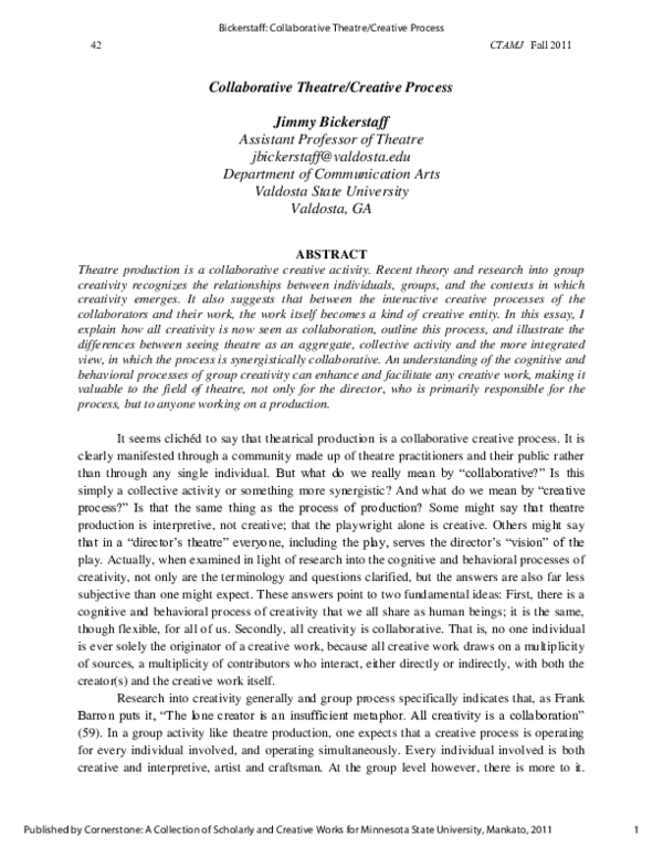 (PDF) Collaborative Theatre/Creative Process