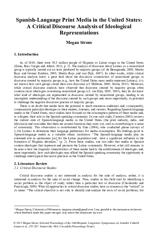 (PDF) Spanish-Language Print Media in the United States: A Critical ...