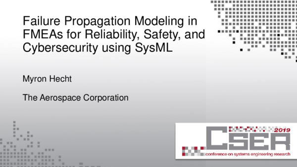 (PDF) Failure Propagation Modeling in FMEAs for Reliability, Safety, and Cybersecurity using SysML
