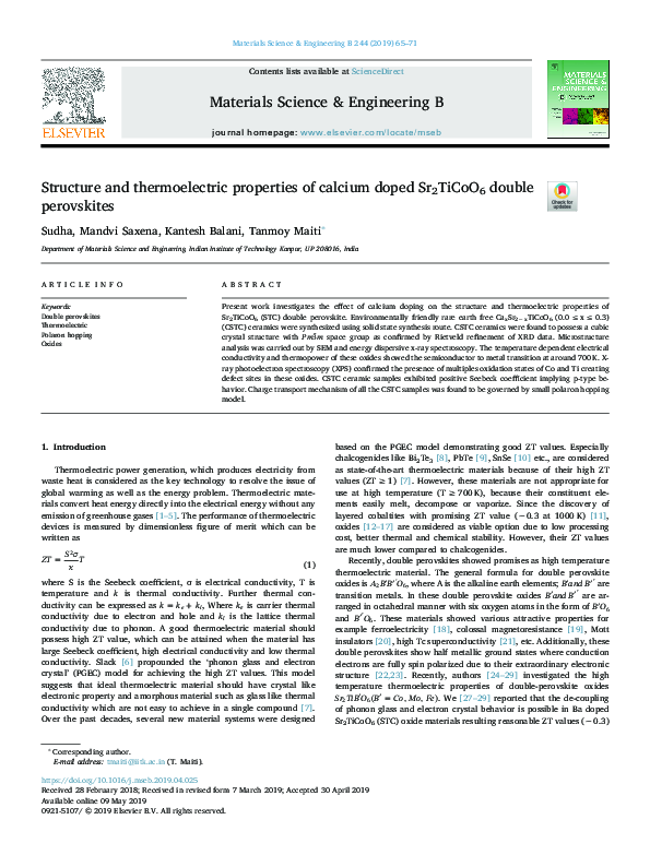 (PDF) Materials Science & Engineering B