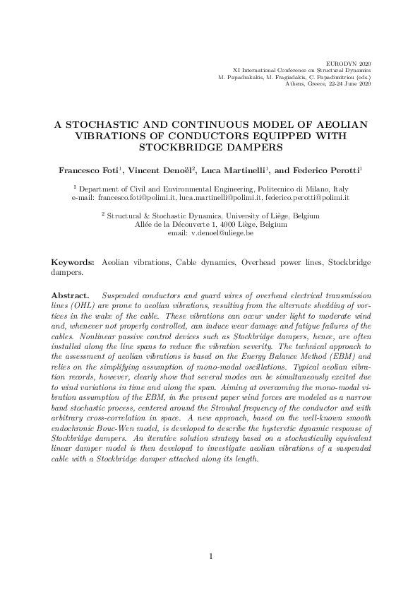 (PDF) A Stochastic and Continuous Model of Aeolian Vibrations of ...