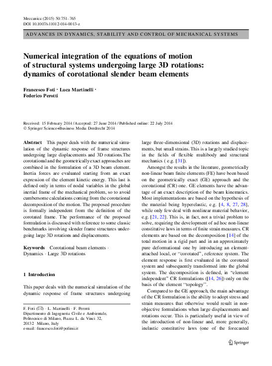 (PDF) Numerical integration of the equations of motion of structural ...