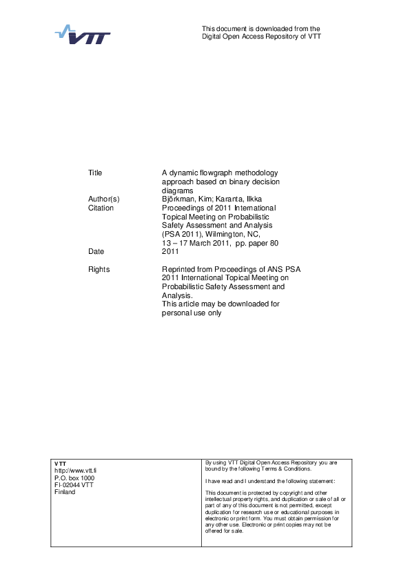 (PDF) Title A dynamic flowgraph methodology approach based on binary decision diagrams