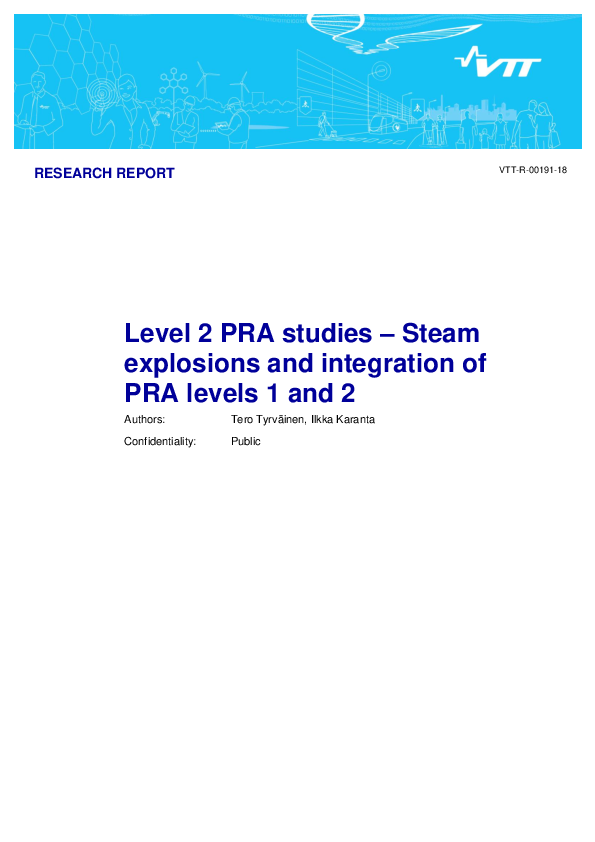 (PDF) Level 2 PRA studies: Steam explosions and integration of PRA ...