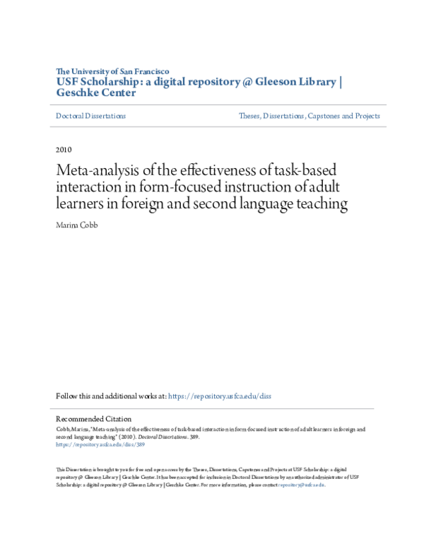 (PDF) Meta-analysis of the effectiveness of task-based interaction in form-focused instruction ...