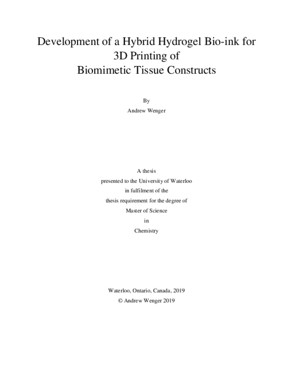 (PDF) Development of a Hybrid Hydrogel Bio-ink for 3D Printing of Biomimetic Tissue Constructs