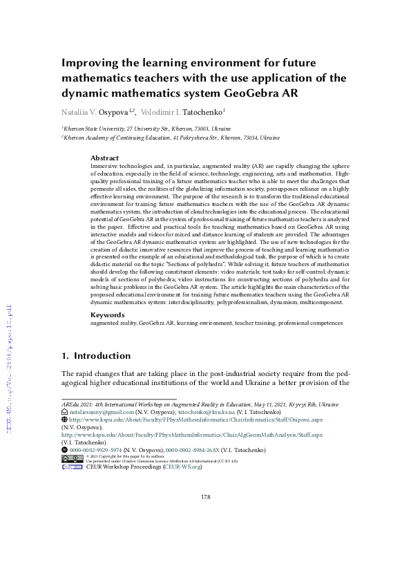 (PDF) Improving the learning environment for future mathematics ...