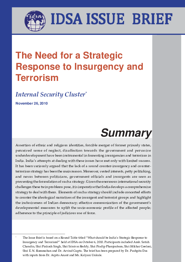 (PDF) The Need for a Strategic Response to Insurgency and Terrorism ...