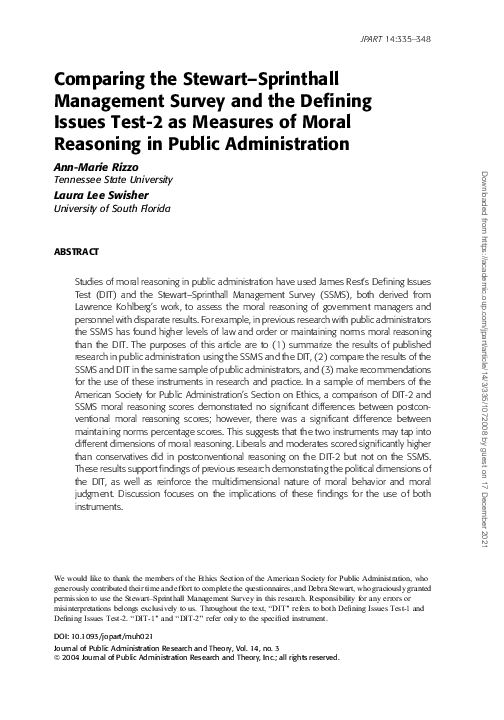 (PDF) Comparing the Stewart Sprinthall Management Survey and the ...