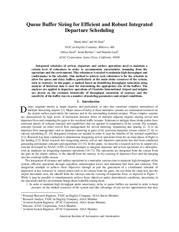 Pdf Queue Buffer Sizing For Efficient And Robust Integrated Departure