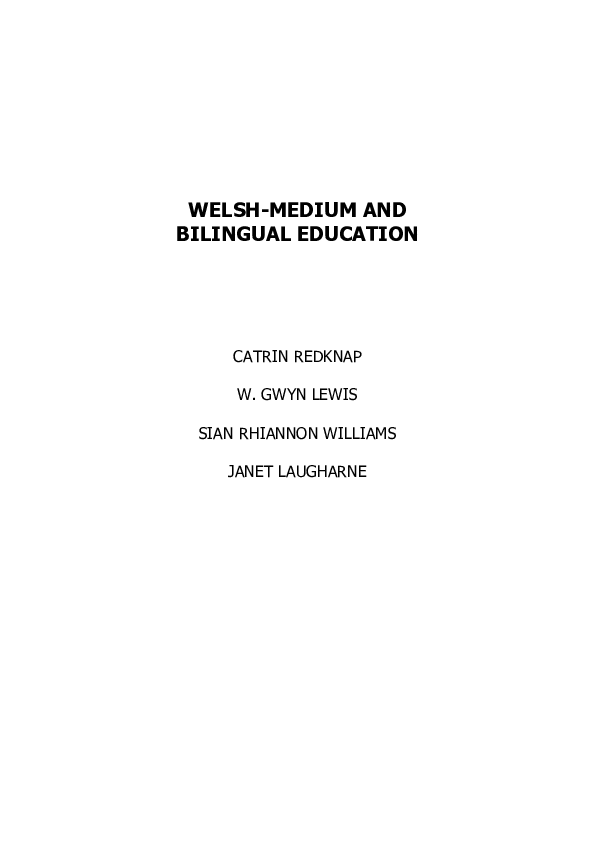 (PDF) Welsh-Medium and Bilingual Education
