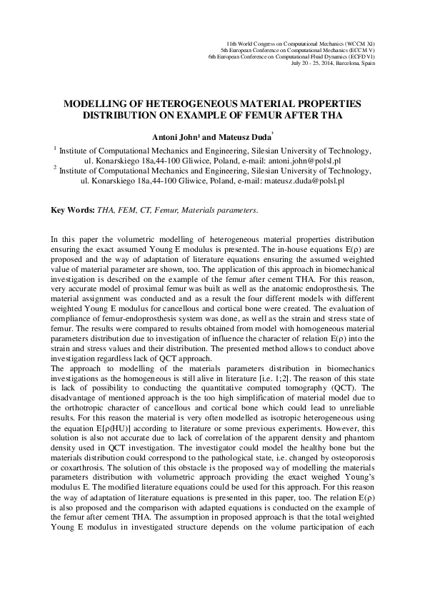 (PDF) Modelling of Heterogeneous Material Properties Distribution on ...