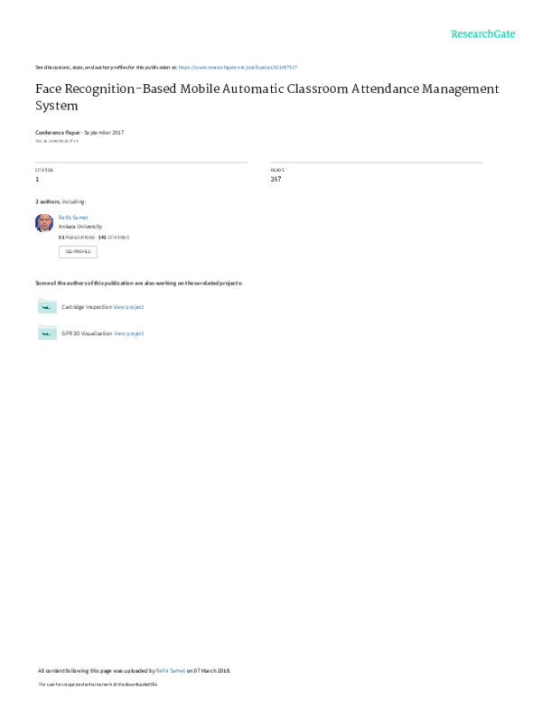 Pdf Face Recognition Based Mobile Automatic Classroom Attendance Management System