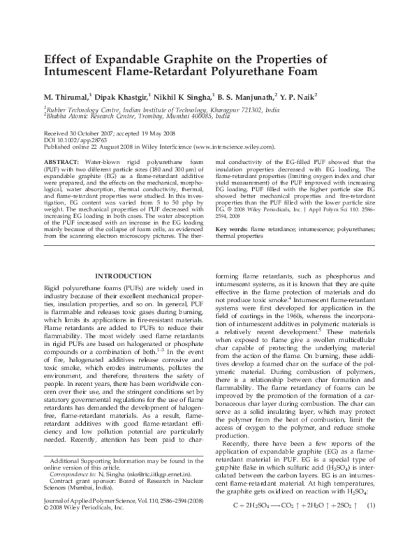 (PDF) Effect of expandable graphite on the properties of intumescent ...