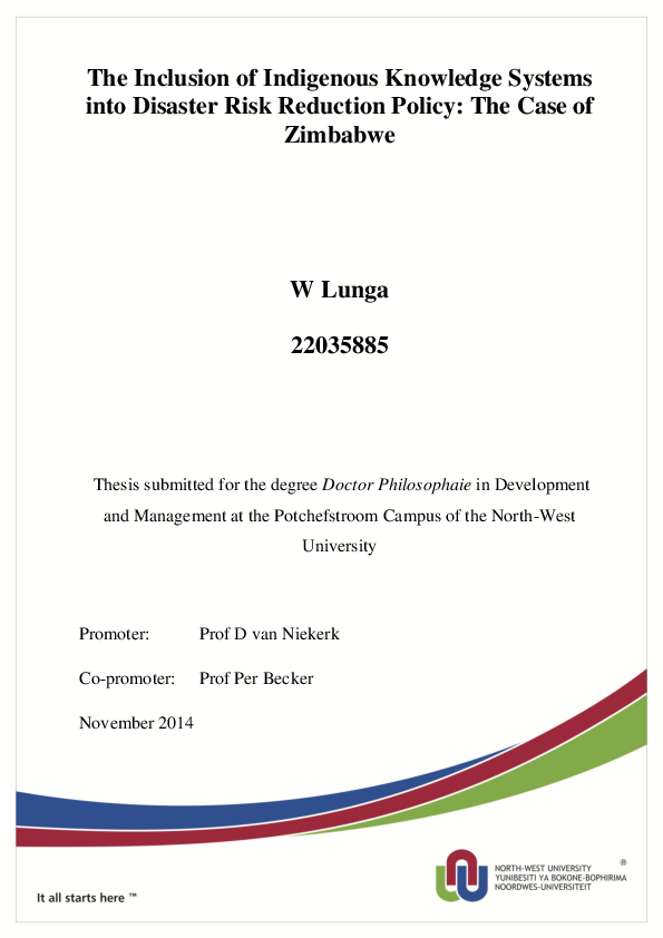 (PDF) The inclusion of indigenous knowledge systems into disaster risk ...