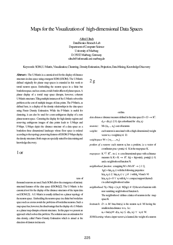 (PDF) Maps for the Visualization of high-dimensional Data Spaces