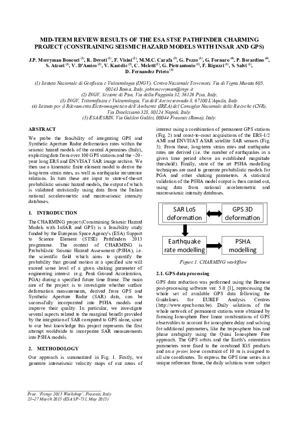 Mid-term review results of the ESA STSE Pathfinder CHARMING project ...