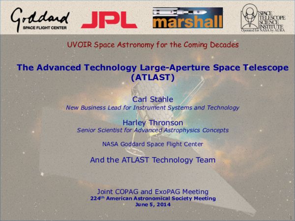 (PDF) The Advanced Technology Large-Aperture Space Telescope (ATLAST ...