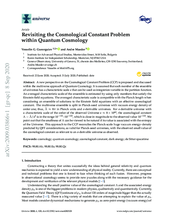 (PDF) Revisiting the Cosmological Constant Problem within Quantum Cosmology